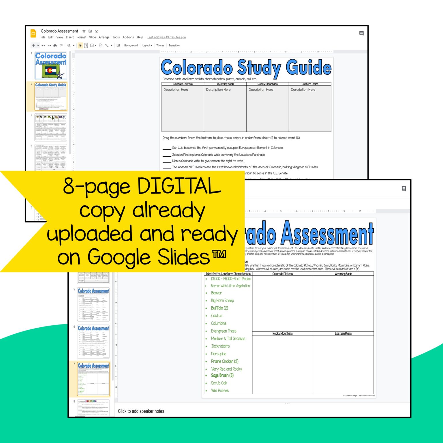 Colorado State History Assessment On Colorado History Geography ...