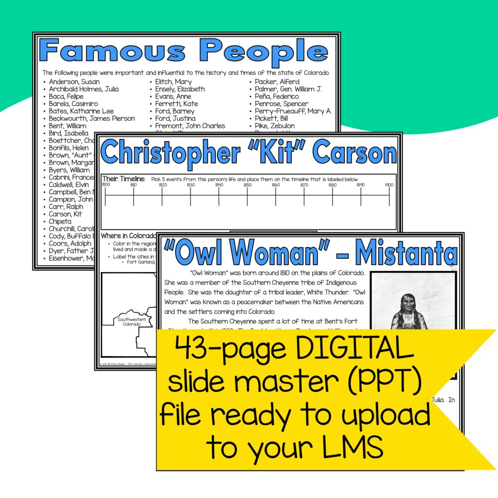 Colorado Influential And Famous People In History Unit - Colorado ...