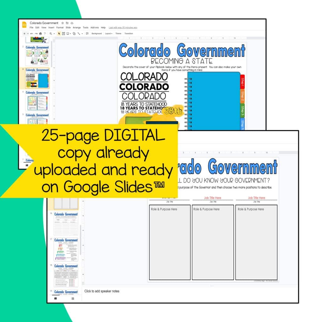 Colorado Statehood And Government Unit - Colorado State Study - The ...