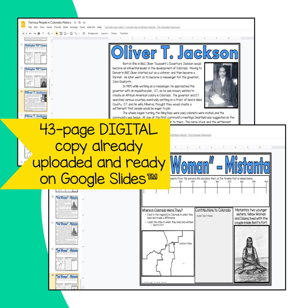 Colorado Influential And Famous People In History Unit - Colorado ...