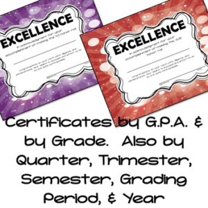 Achievement Awards And Semi-Editable Honor Roll Certificates Based On ...