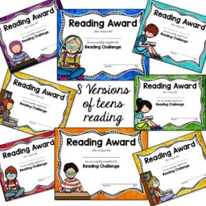 Reading Awards And Semi-Editable Reading Certificates Celebrate ...
