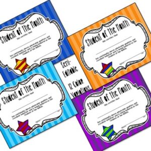 Student Of The Month Awards And Semi-Editable Certificates Plus Reward ...